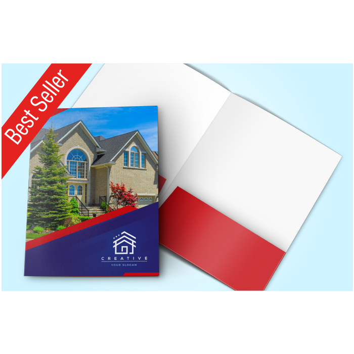 9x12 Luxury Pocket Folders - Soft Touch Laminated + Foil