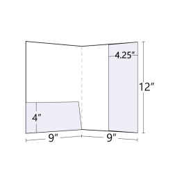 9x12 4.25inch Right Vertical + 4inch Horizontal Pocket Folder