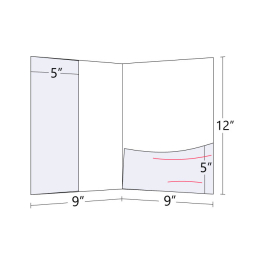 9x12 5inch Left Vertical + 4inch Horizontal Pocket Folder