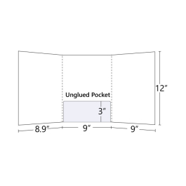 Tri Panel Folder with Curved Central pocket (Unglued) 9x12