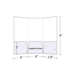 4x9 Tri Panel Pocket Folder