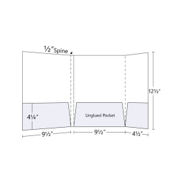 Tri - Panel Pocket Folder with short right panel - 3 Pockets